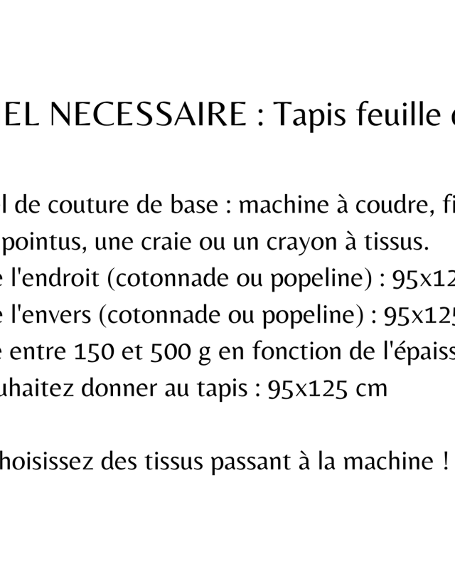 Patron Tapis Feuille de Chêne - Les Enchantées - Mercerine
