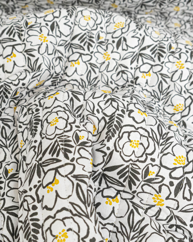 Matelassé Talullah Noir et Jaune - Mercerine