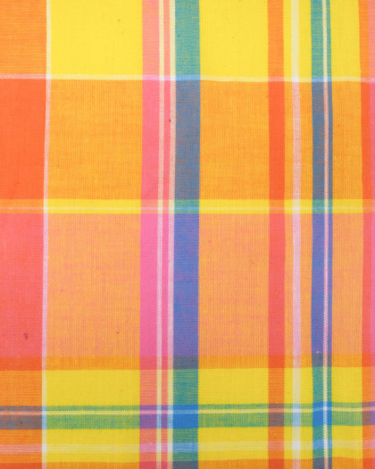 Madras noir rouge et jaune : tissu exotique - Mercerine